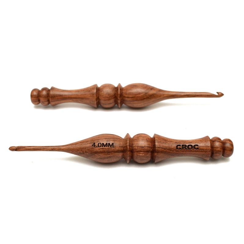 Handcrafted Wooden Crochet Needles Sheesham Wood 4mm — MGwoolyarn